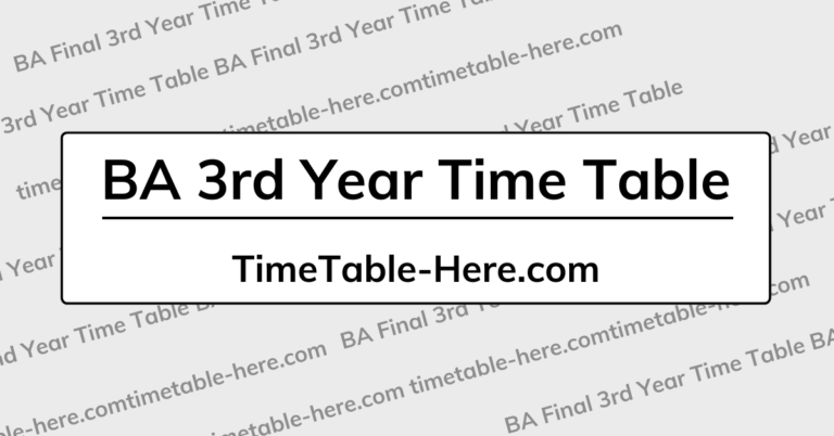 BA 3rd Year Time Table 2025 जारी | BA Final Third Year Part 3 Exam Date ...