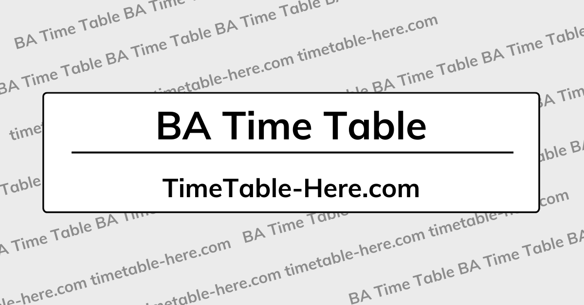 BA Time Table 2025 जारी - BA 1st 2nd 3rd Year Exam Date Sheet PDF ...