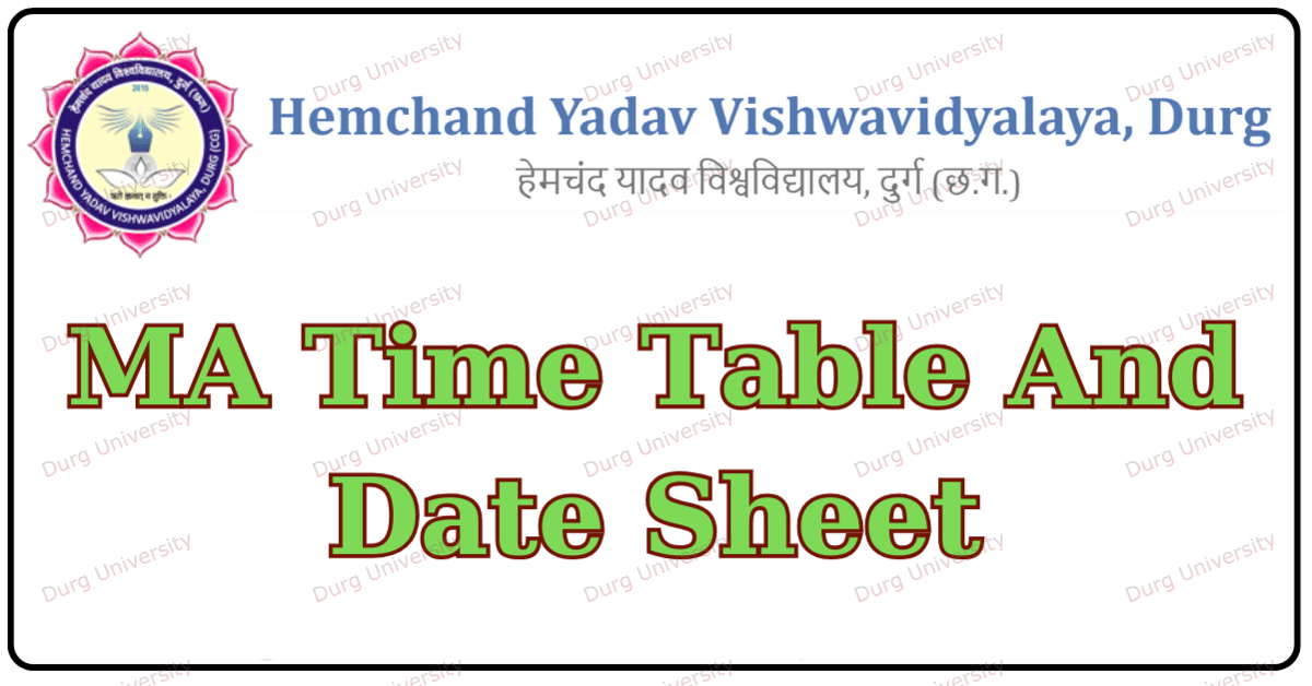 Durg University MA Time Table 2025 जारी - Hemchand Yadav ...