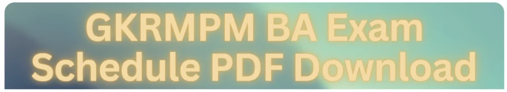 Govt. Kamla Devi Rathi Mahila PG Mahavidyalaya BA Time Table 2024 PDF ...